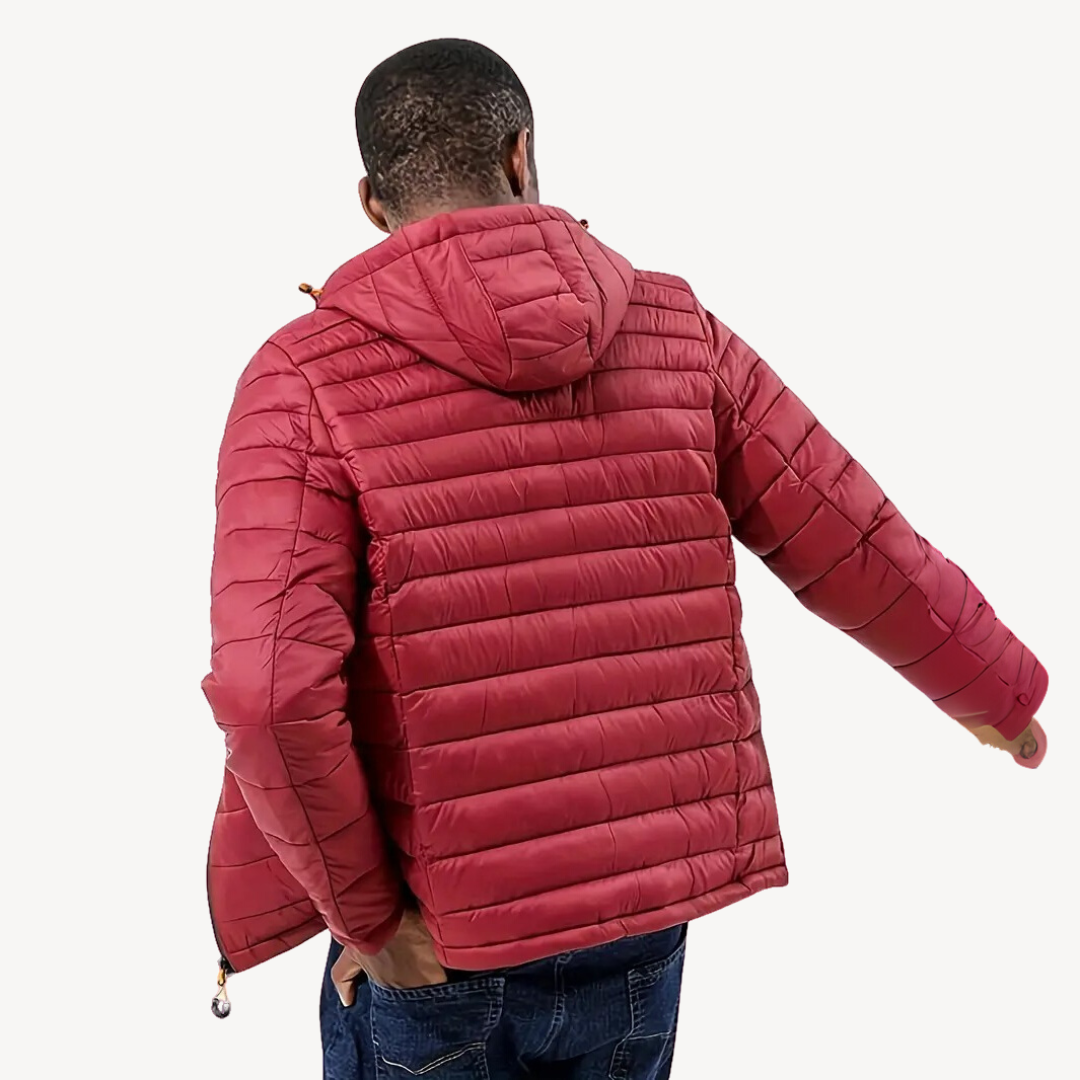 Polyester Hooded Puffer Jacket Men – British Elegance