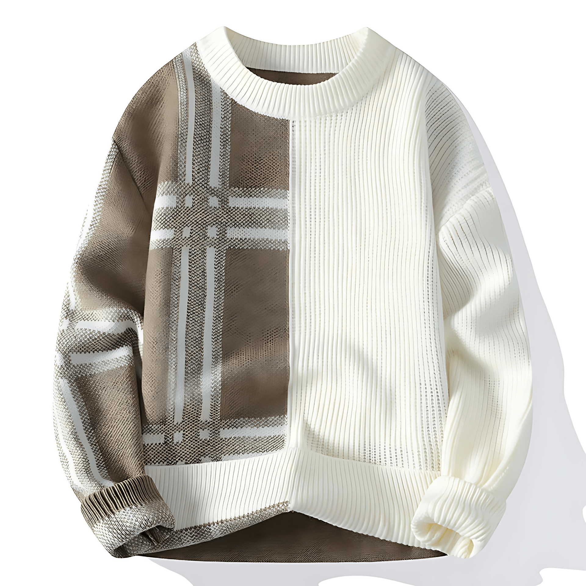 Cevori Modern Style Patchwork Crew Neck Jumper – British Elegance