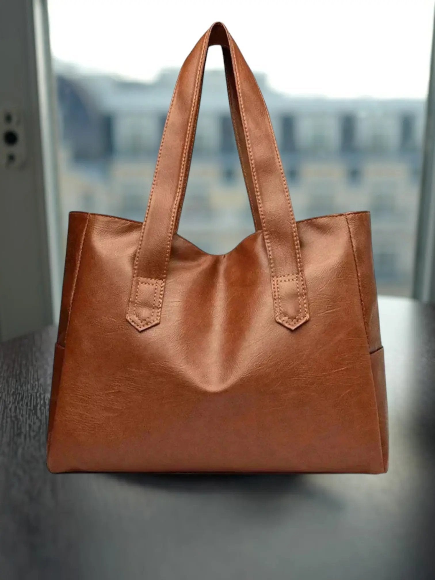 Nora | Minimalist Luxury Shoulder Bag in Soft Leather with Spacious In ...