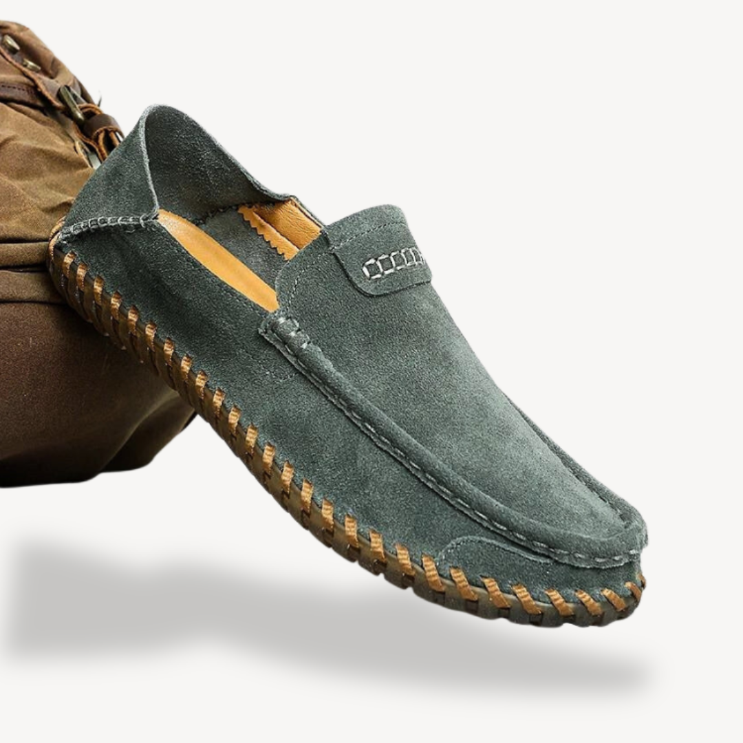 Men’s Suede Stitch Loafers – British Elegance