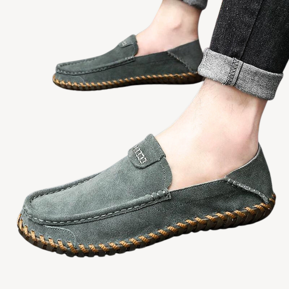 Men’s Suede Stitch Loafers – British Elegance
