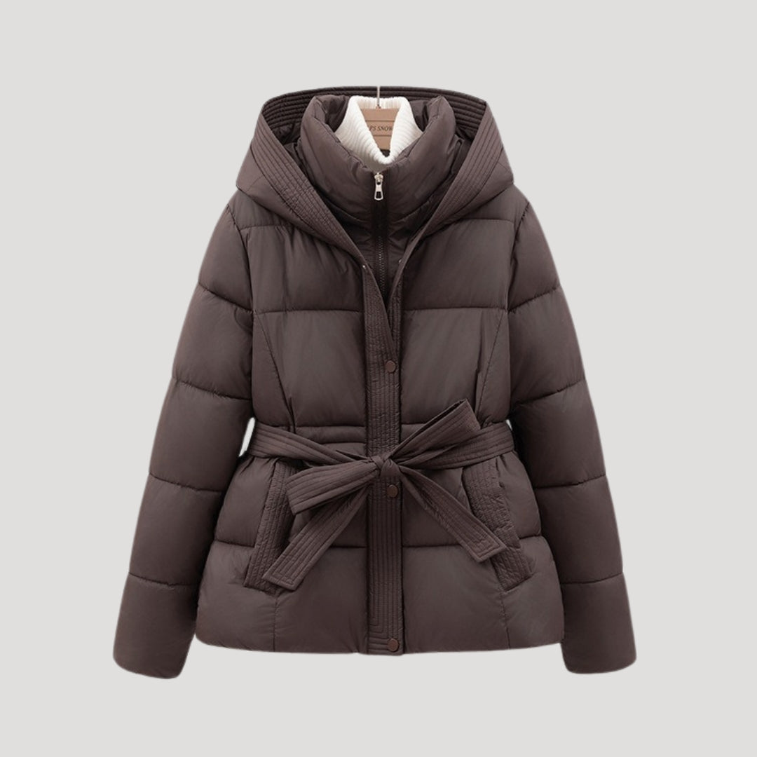 Women’s Hooded Cropped Quilted Puffer Jacket – British Elegance