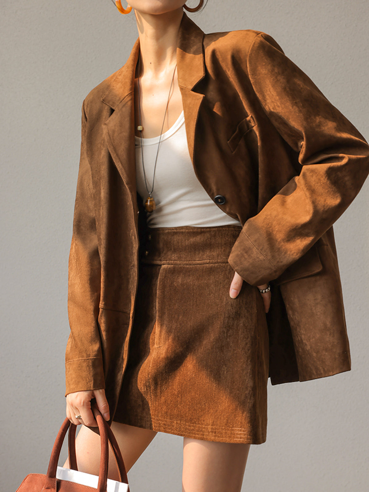 Denise | Vintage Suede Blazer – British Elegance