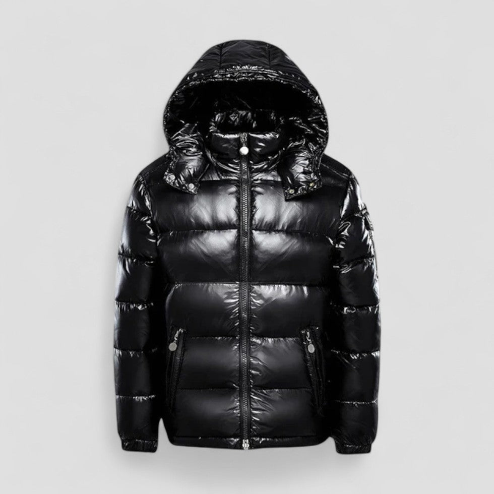 Warm Mens Winter Puffer Jacket with Hood – British Elegance
