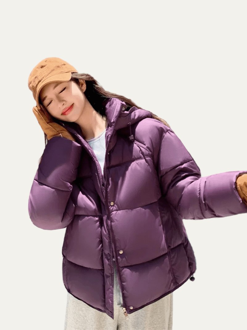 Women’s Oversized Cropped Puffer Jacket – British Elegance