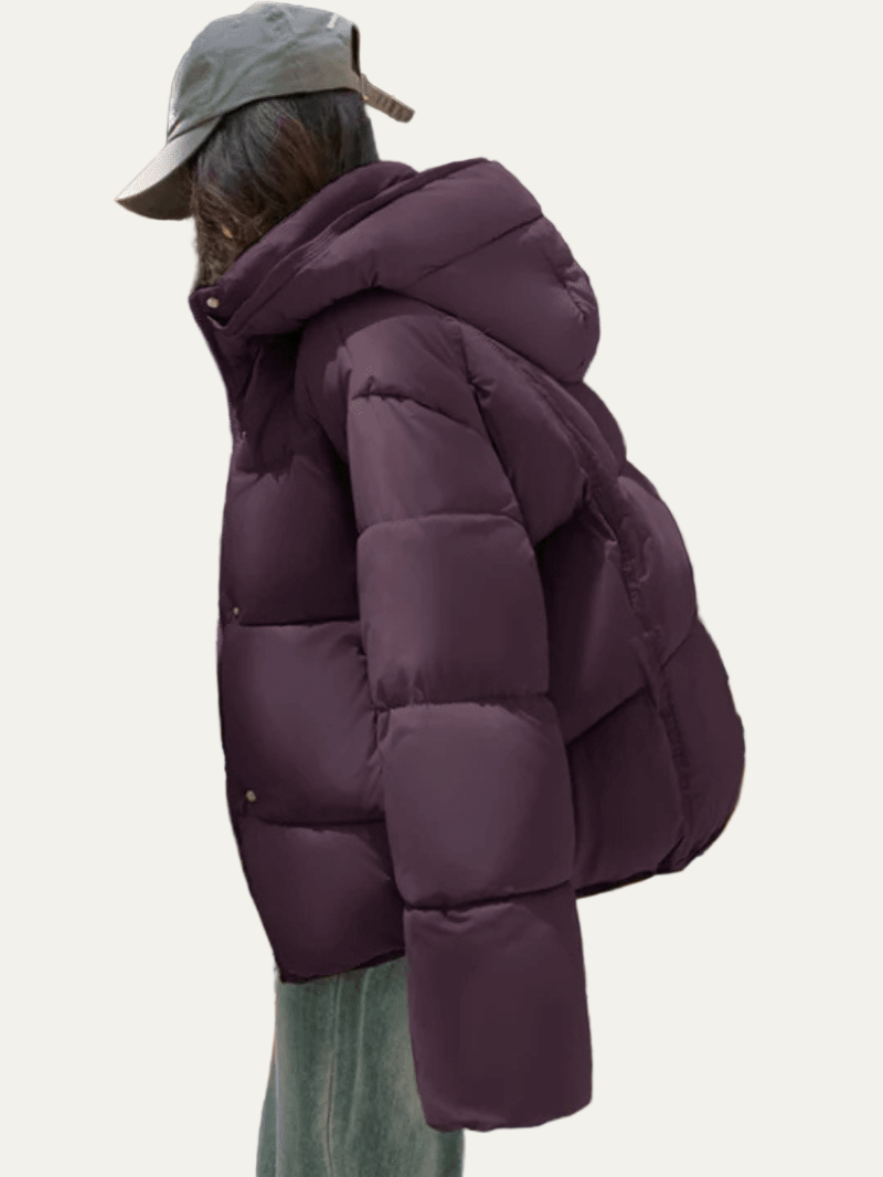 Women’s Oversized Cropped Puffer Jacket – British Elegance