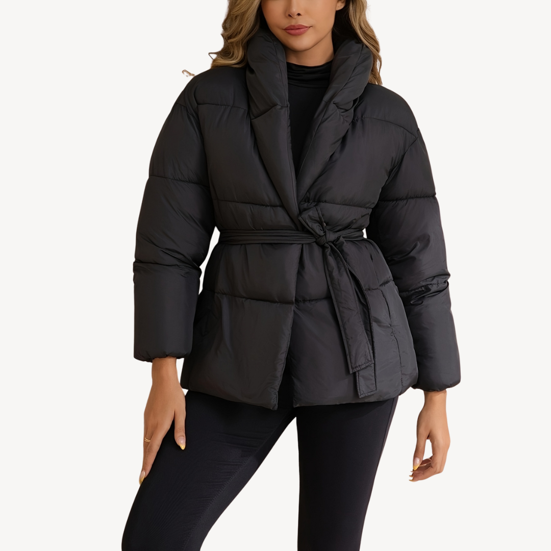 Women’s Black Bubble Puffer Jacket – British Elegance