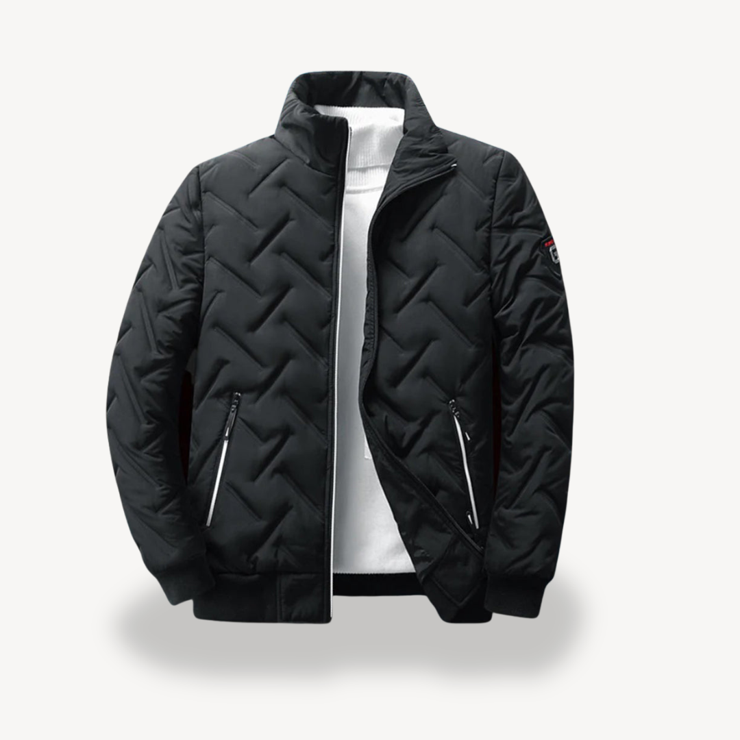 Men's Quilted Puffer Bomber Jacket – British Elegance